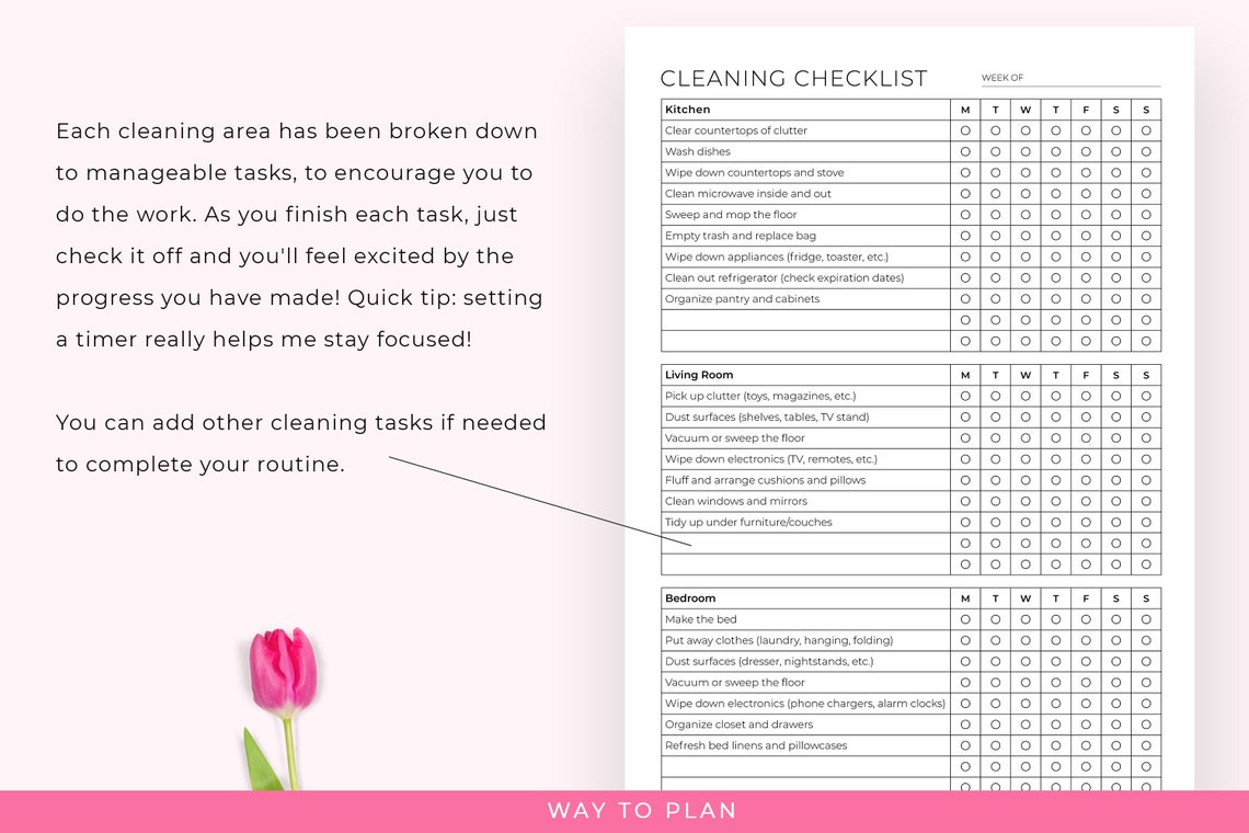 ADHD Cleaning Checklist Cleaning Checklist Checklist - Etsy UK