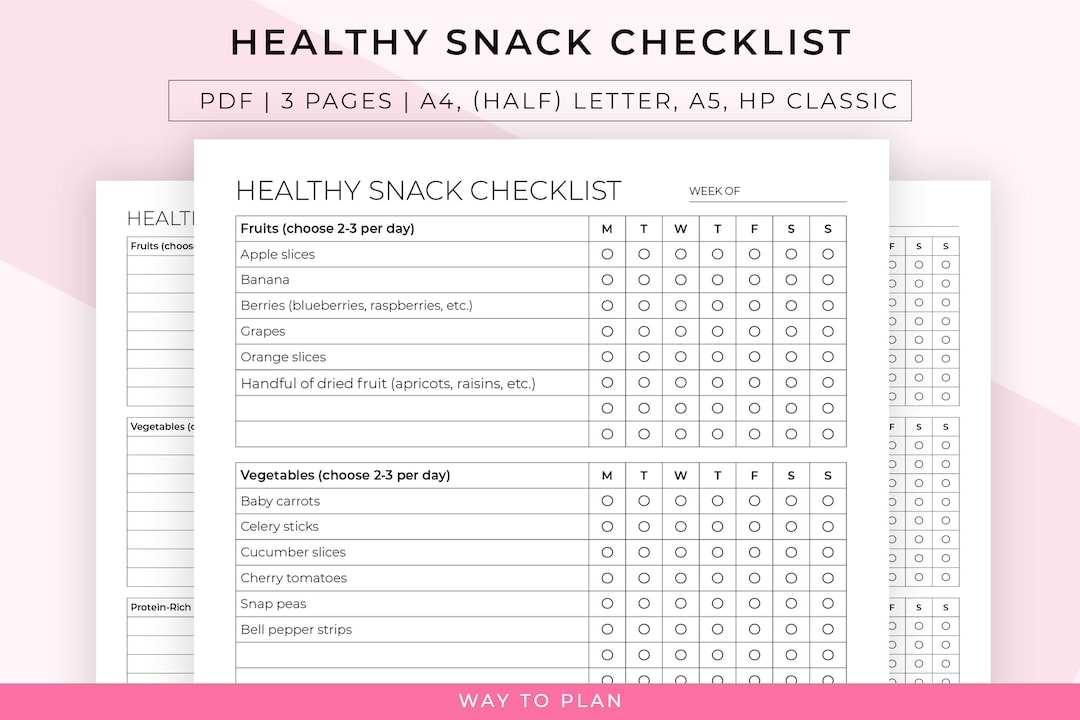 Healthy Snack Checklist to Keep You on Top of Your Healthy Eating ...