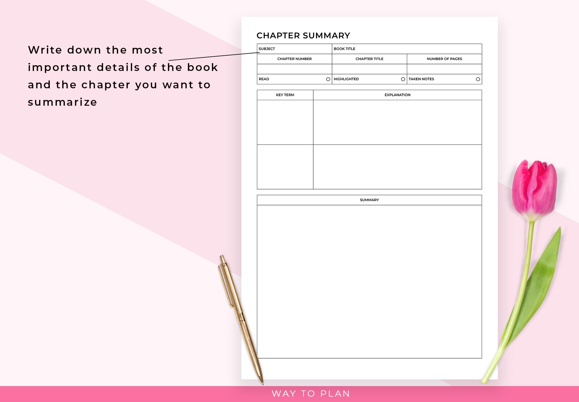 Book Chapter Summary Template. Printable Revision Sheet. Exam Prep ...