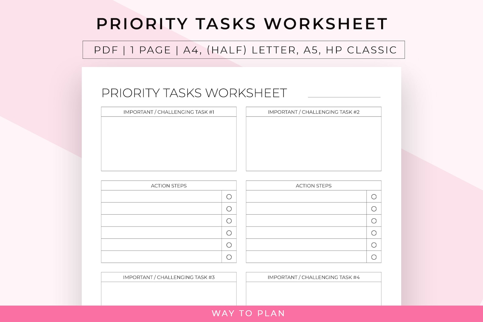 Priority Tasks Worksheet to Help You Prioritize Tasks and Break Them ...
