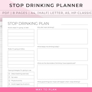 Stop Drinking Planner to Help You Quit Drinking in 2025 - Etsy