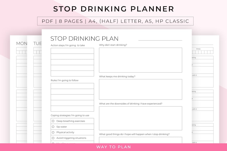 Stop Drinking Planner to Help You Quit Drinking in 2025 - Etsy