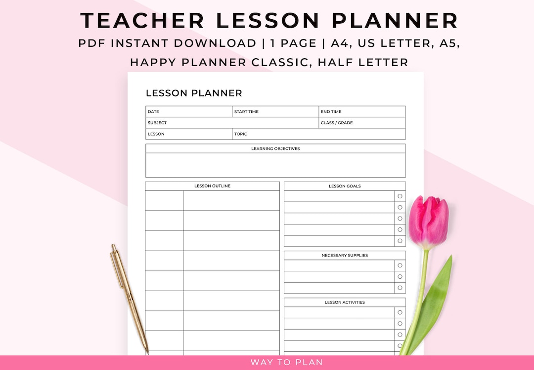 Teacher Lesson Planner 2025-2026. Daily Lesson Plan Template. Lessons ...