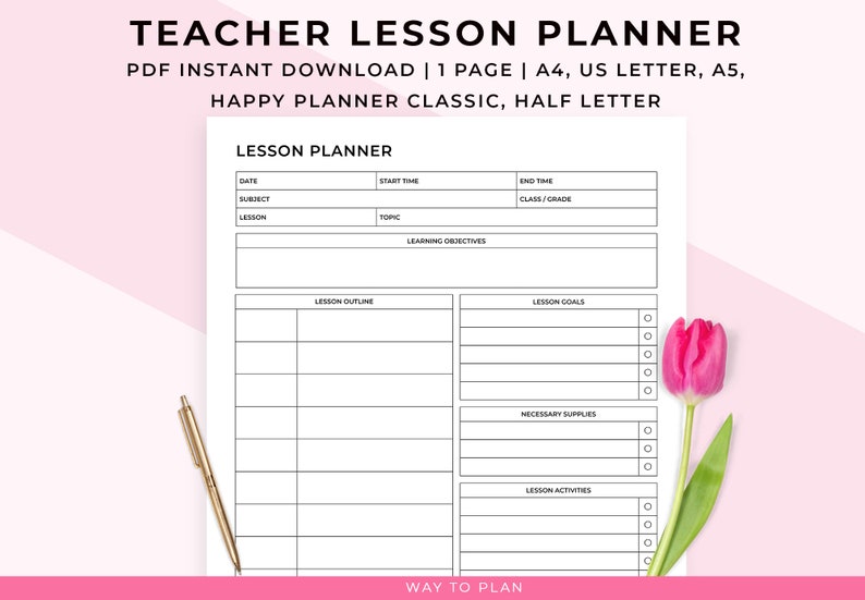 Teacher Lesson Planner 2025-2026. Daily Lesson Plan Template. Lessons ...