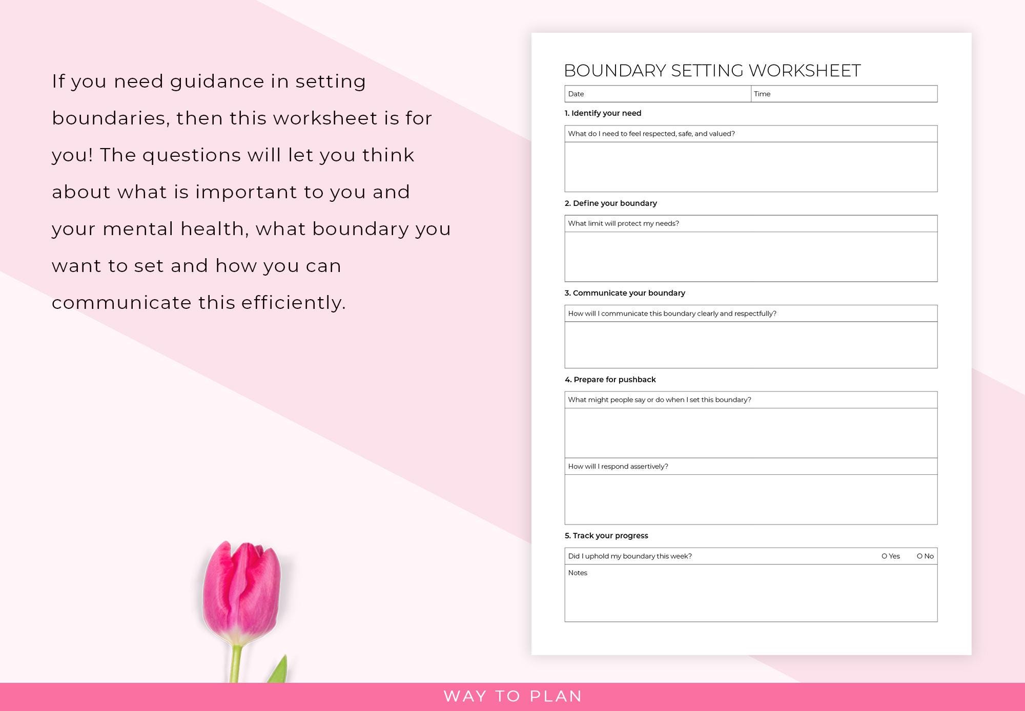 Boundary Setting Worksheet, Setting Boundaries, Boundaries Worksheet ...