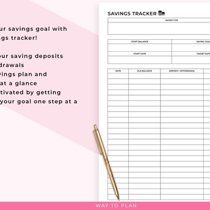 Savings Tracker Printable. Money Saving Challenge. Personal Finance ...