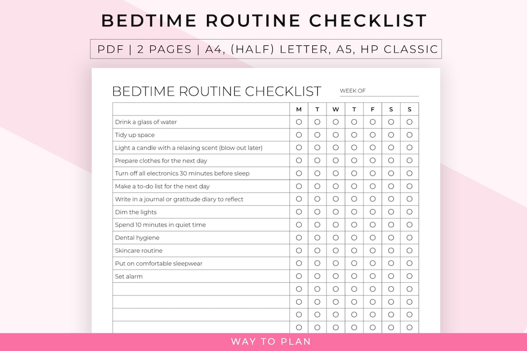 Bedtime Routine Checklist to Help You Wind Down Before Going to Sleep ...
