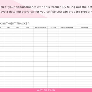 Appointment Tracker to Keep Track of Your Appointments and Be Prepared ...