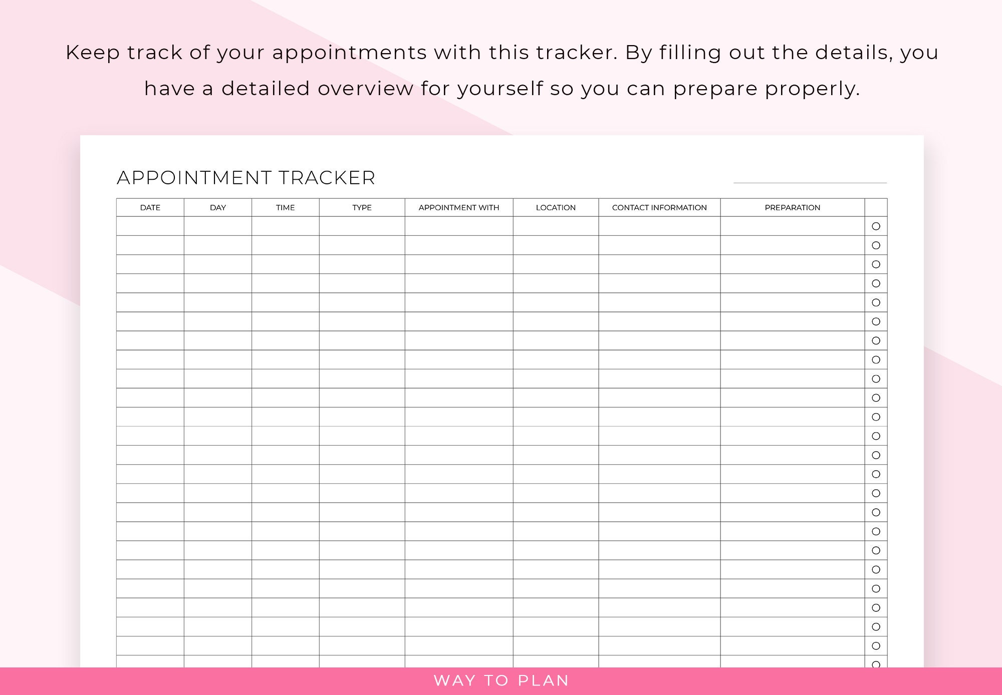 Appointment Tracker to Keep Track of Your Appointments and Be Prepared ...