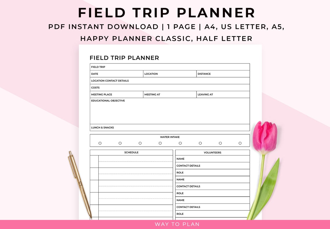 Field Trip Planner for Teachers. Printable School Outing Activities ...