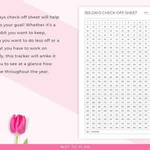 365 Days Tracker, 365 Days Check Off, 365 Journal, 365 Day Challenge ...