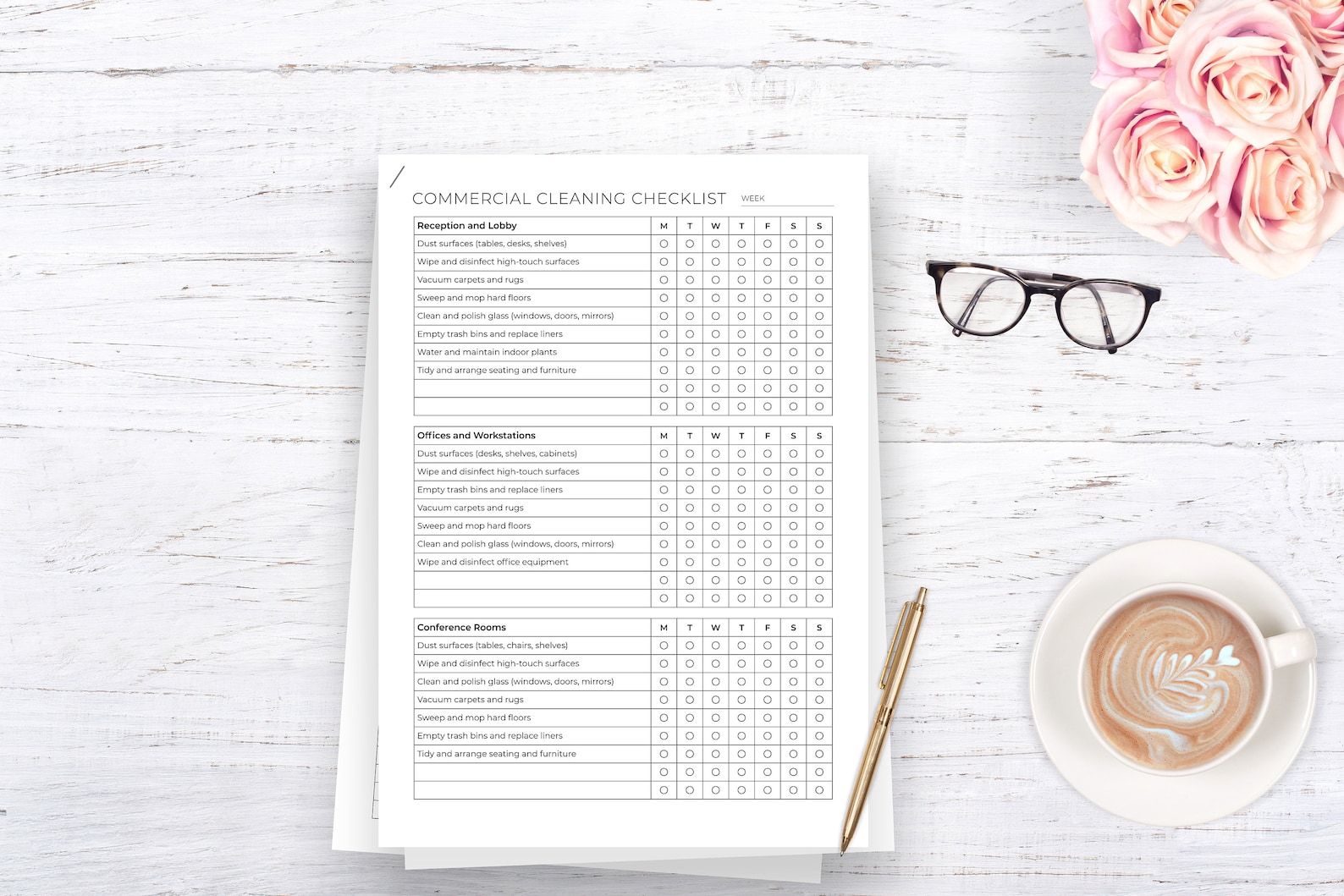 Commercial Cleaning Checklist Cleaning Checklist Office - Etsy