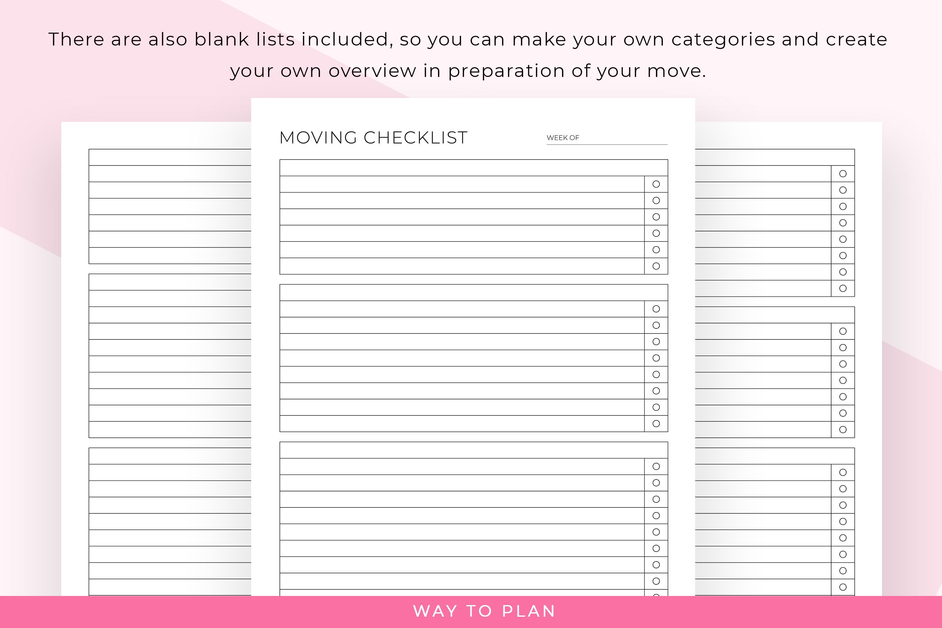Moving Checklist to Help You Prepare for Your Upcoming Move - Etsy