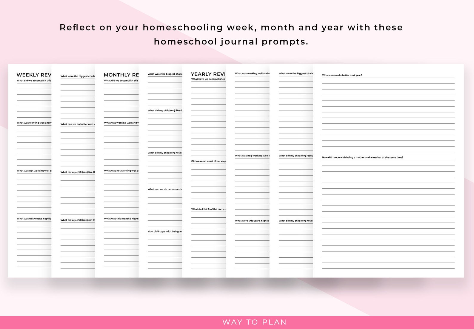 Homeschool Journal Planner Pages. Printable Homeschool Journal Prompts ...