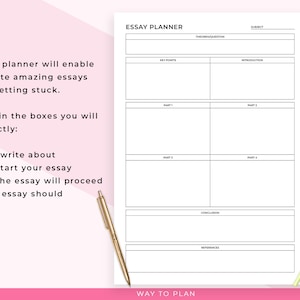 Essay Template Planner. Printable Essay Outline. Essay Writing Guide ...
