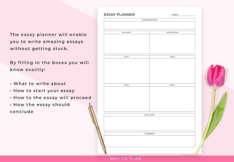 Essay Template Planner. Printable Essay Outline. Essay Writing Guide ...