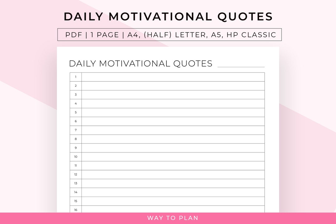 Motivational Quotes Log, Daily Motivational Quotes Diary to Encourage ...