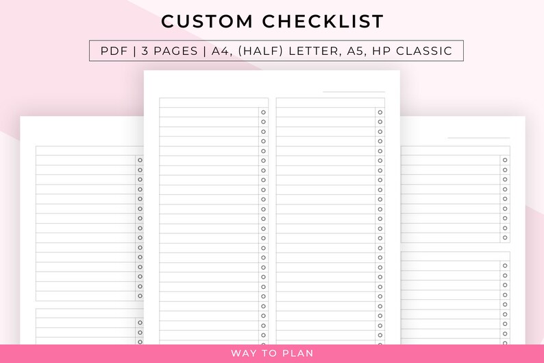 Custom Checklist to Make Your Own Checklists Tailored to Your Needs - Etsy