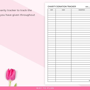 Charity Donation Tracker Printable Pdf, Fundraiser Tracker, Fundraising ...