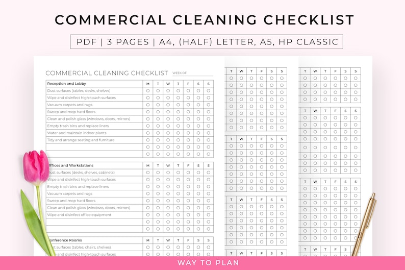 Commercial Cleaning Checklist - Cleaning Checklist, Office Cleaning ...