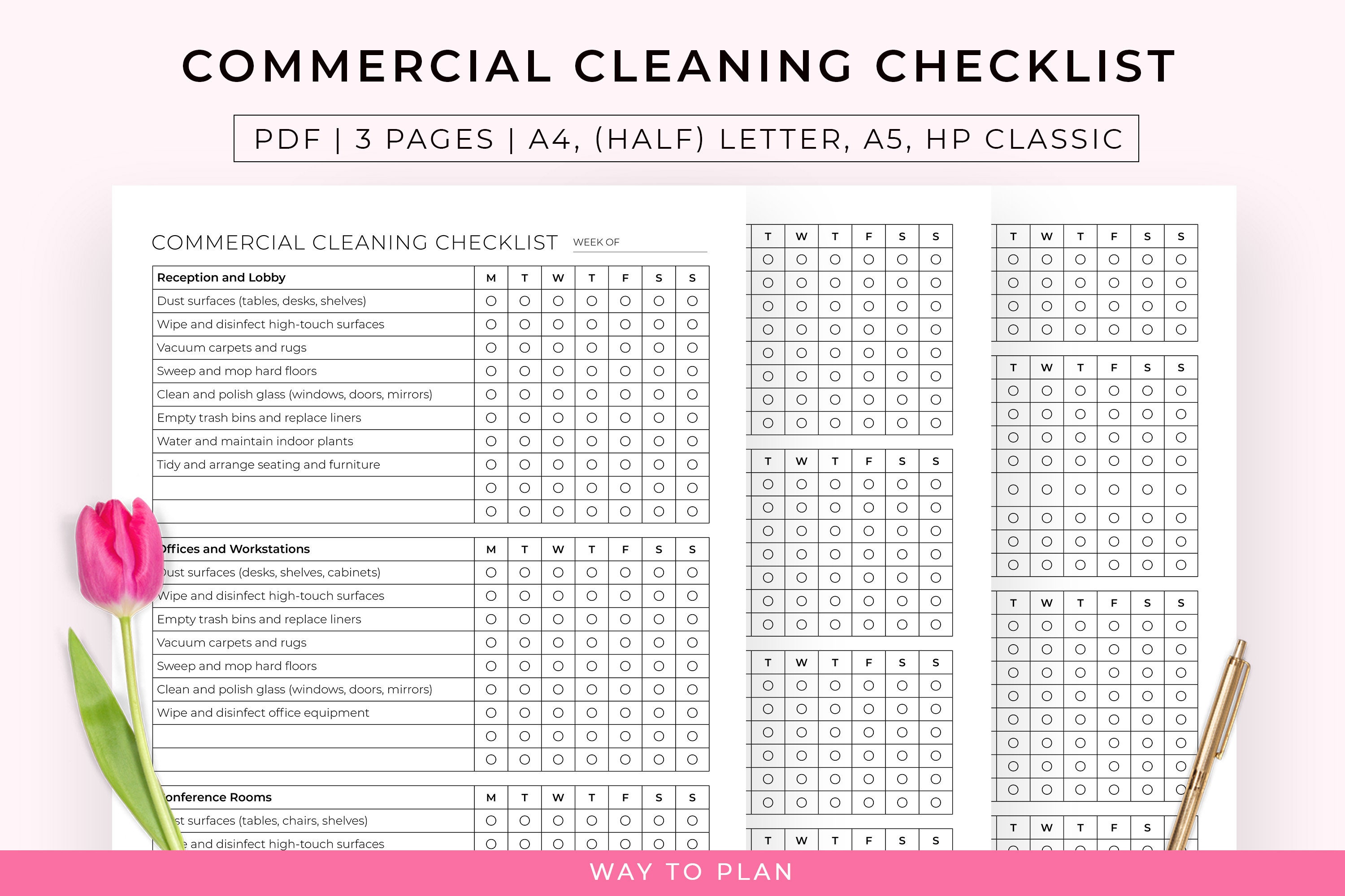 Commercial Cleaning Checklist - Cleaning Checklist, Office Cleaning ...