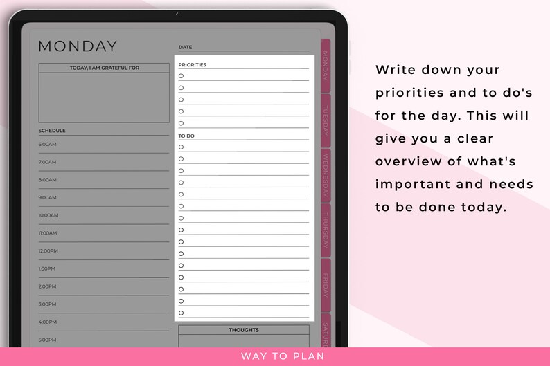 Digital ADHD Planner. Daily Weekly Planner for iPad and Goodnotes - Etsy