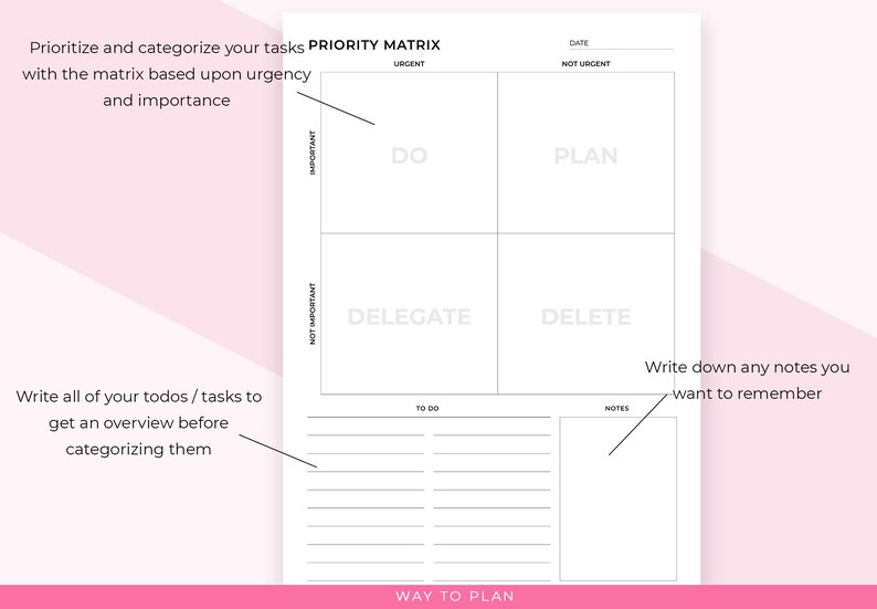 Priority Matrix, Priority Planner to Prioritize Tasks and Todos Based ...