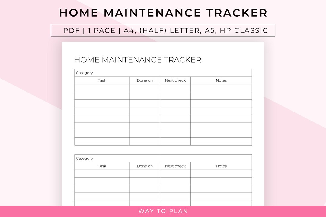 Home Maintenance Tracker to Help You Stay on Top of All Repairs and ...