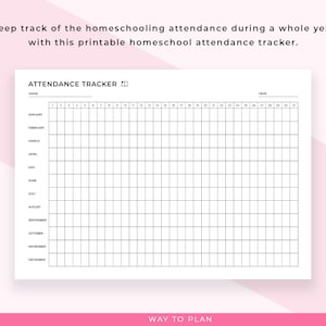 Homeschool Attendance Sheet Printable. Homeschool Attendance Tracker ...