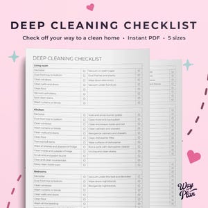 Deep Cleaning Checklist to Get Your Deep Cleaning Done - Etsy