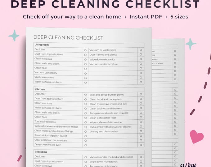 Deep Clean Checklist - Etsy Canada