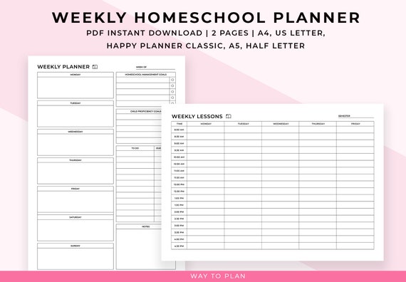 Homeschool Weekly Planner Printable. Homeschool Weekly - Etsy