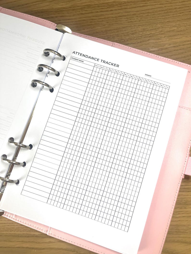 Student Attendance Tracker Sheet. Attendance Record Log for Teachers ...