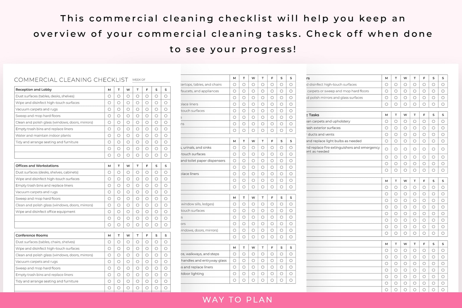 Commercial Cleaning Checklist - Cleaning Checklist, Office Cleaning ...