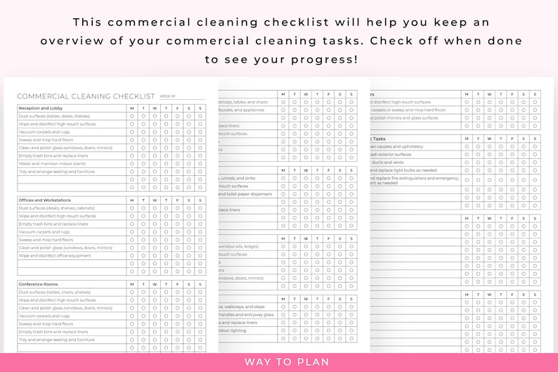 Commercial Cleaning Checklist - Cleaning Checklist, Office Cleaning ...