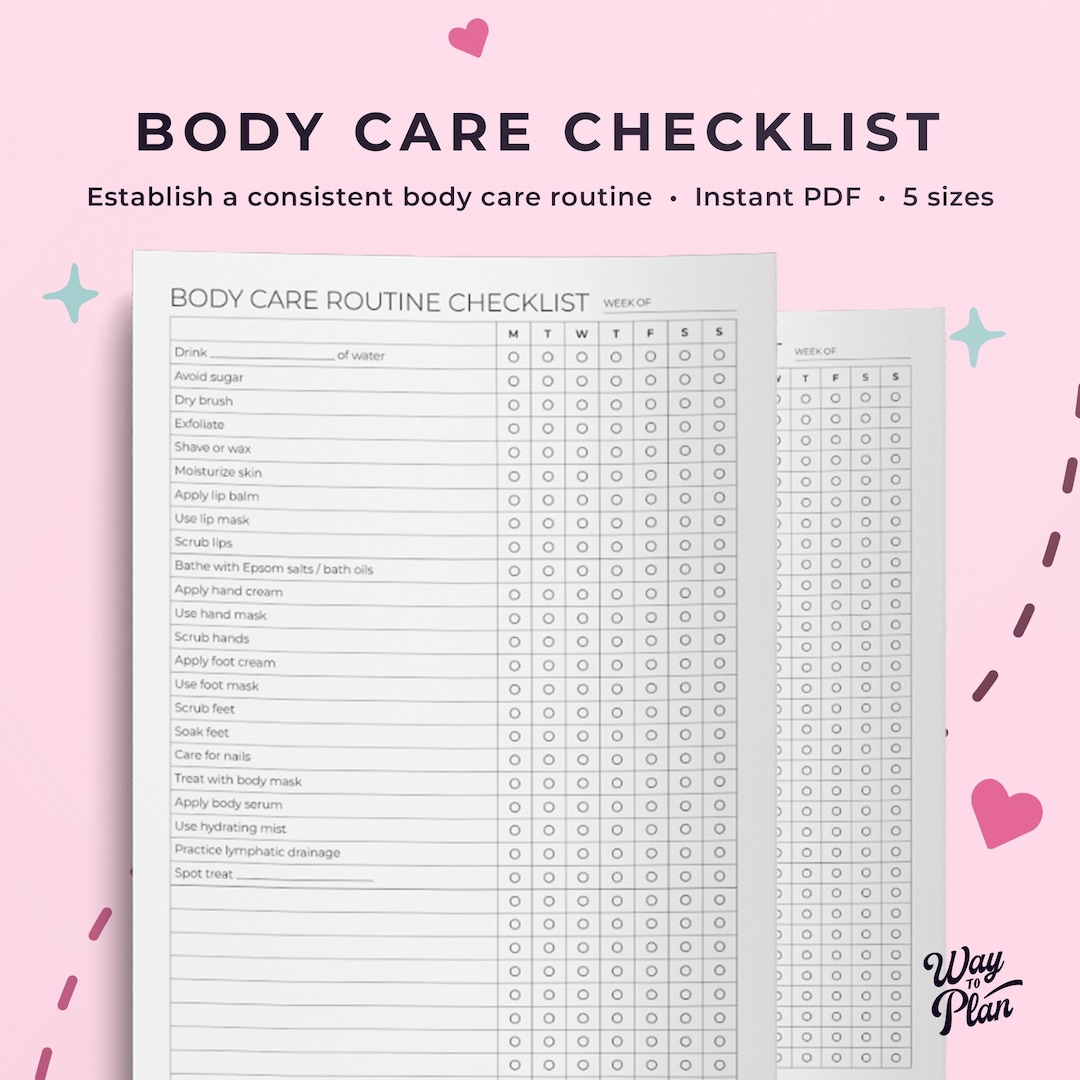Body Care Routine Checklist to Keep on Top of Your Body Care - Etsy