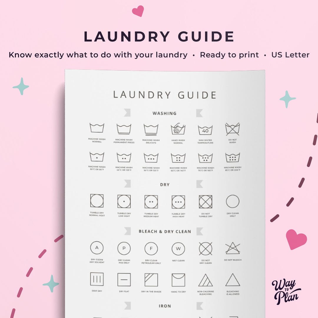 Laundry Symbol Guide, Laundry Guide, Laundry Symbol Chart, Laundry ...