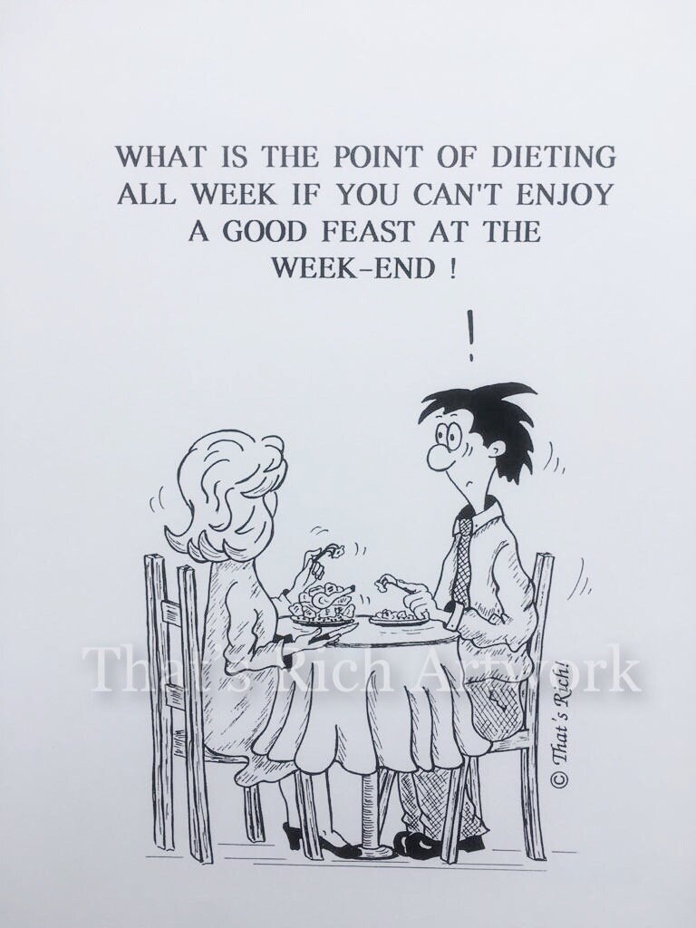 Personalised Cartoon Artwork Humorous Gift for a Dieter - Etsy UK