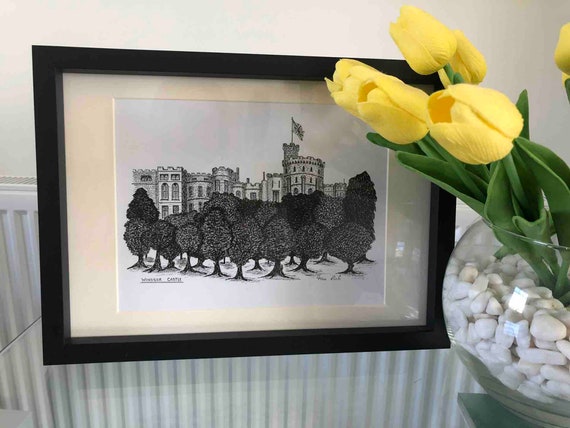 Windsor Castle Pen & Ink Drawing. Available in Various | Etsy