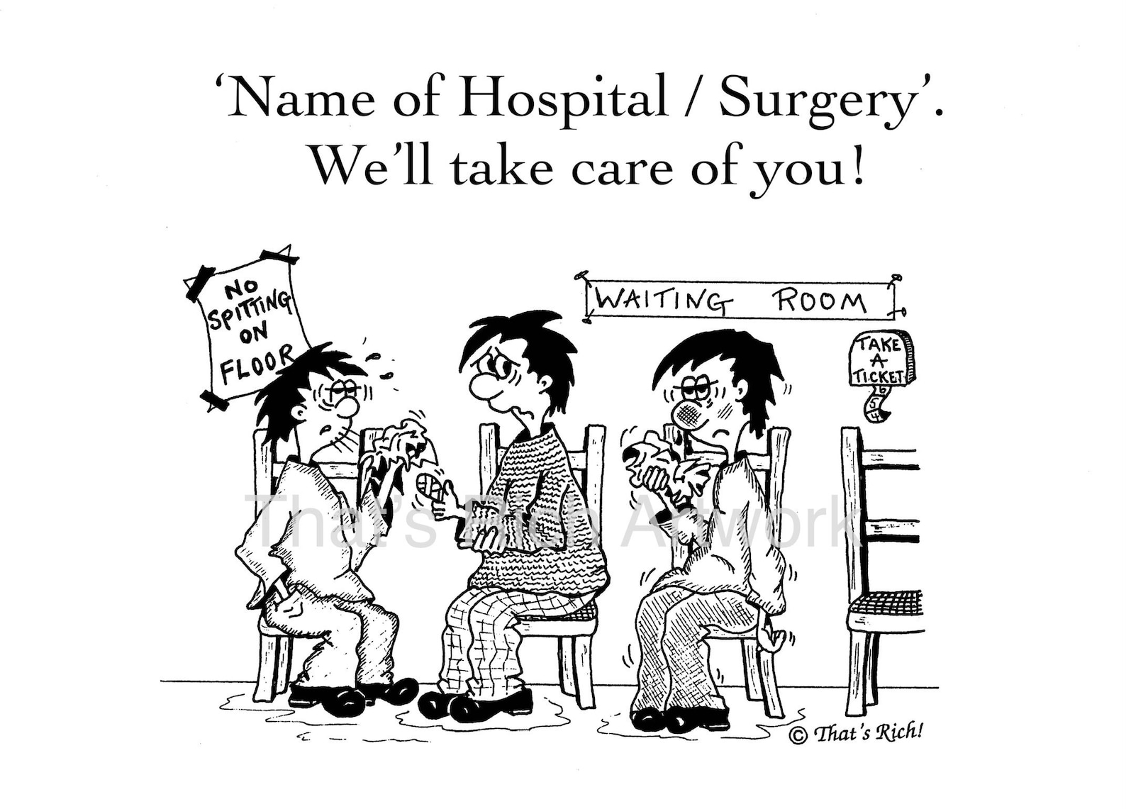 Personalised Cartoon Artwork, Humorous Gift for a Dr, Nurse, Surgeon or ...