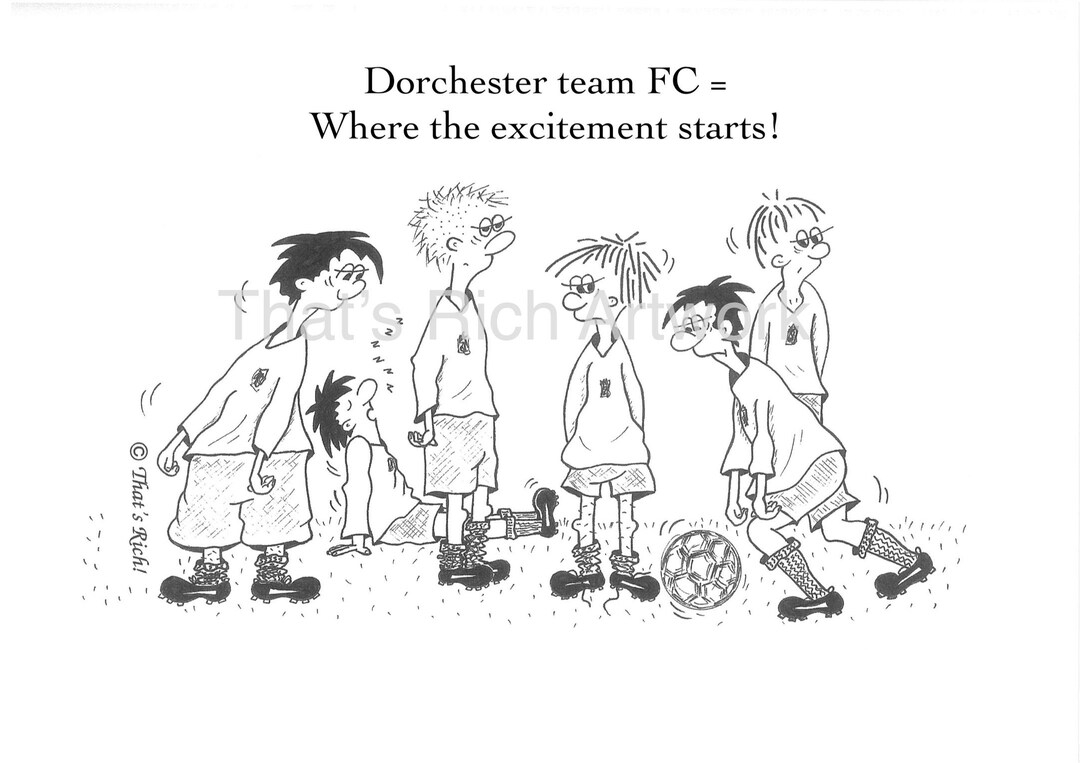 Personalised Cartoon Artwork, Humorous Gift for a Lazy Football Player ...