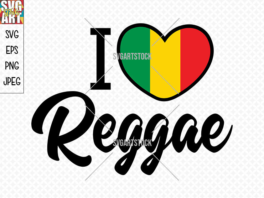 I Love Reggae rasta svg vector digital clipart t-shirt | Etsy