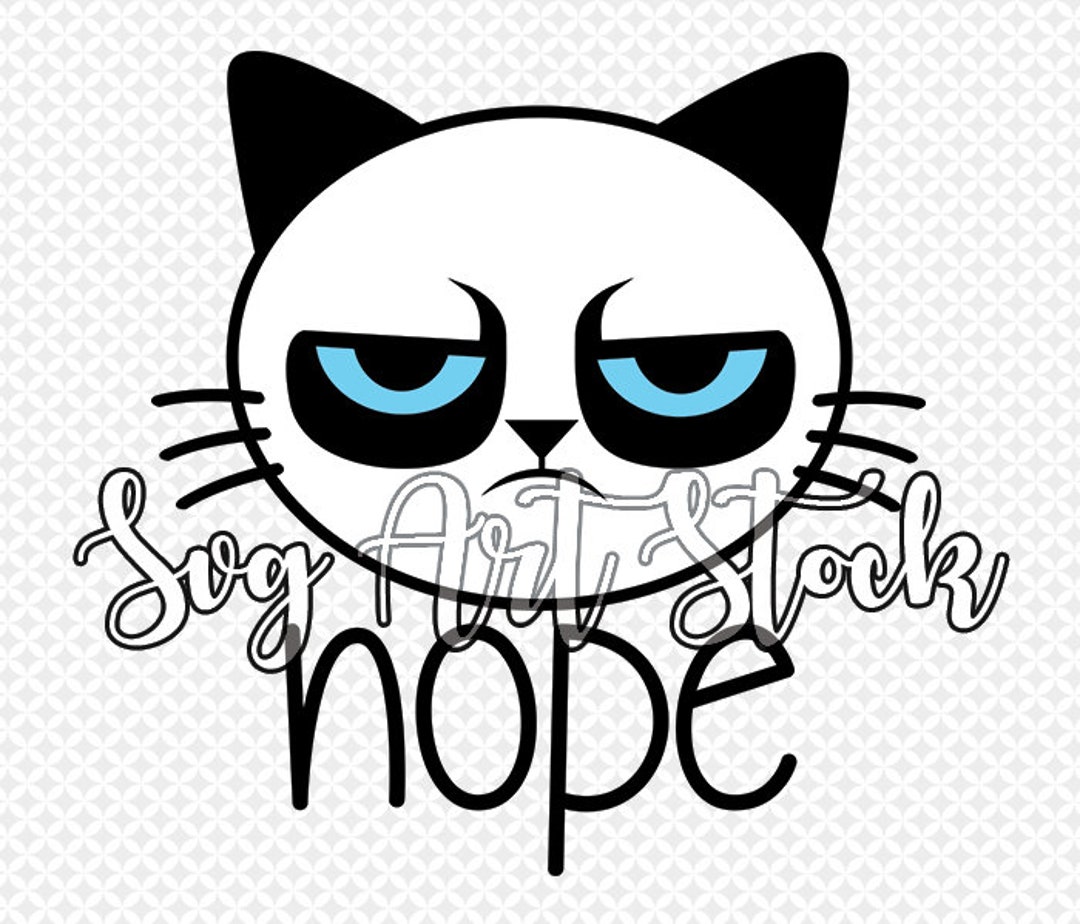 Nope Funny Cat Vector Digital Clipart , Sarcasm,kitty T-shirt Design ...