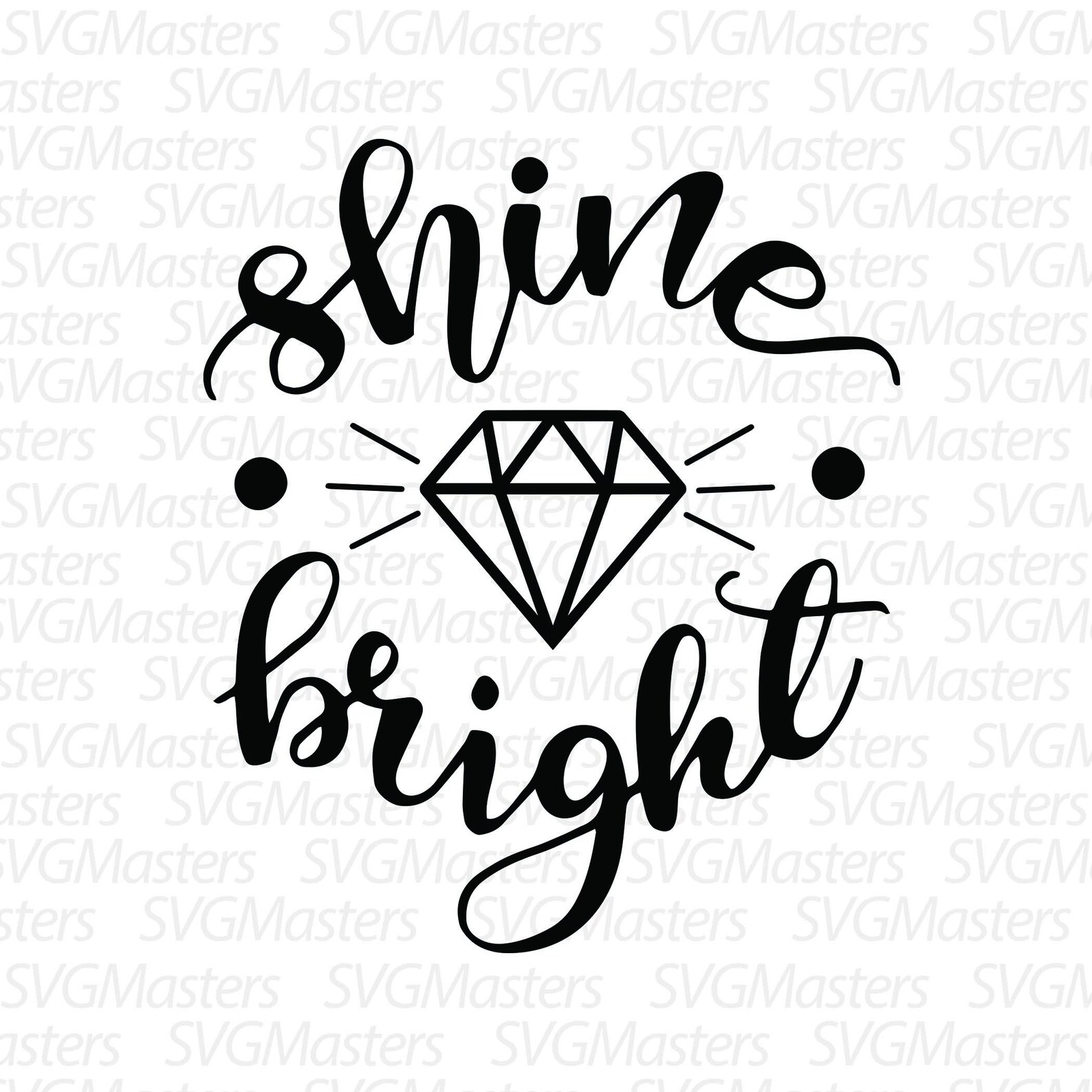 Shine Bright Svg Diamond Vector Digital Clipart - Etsy