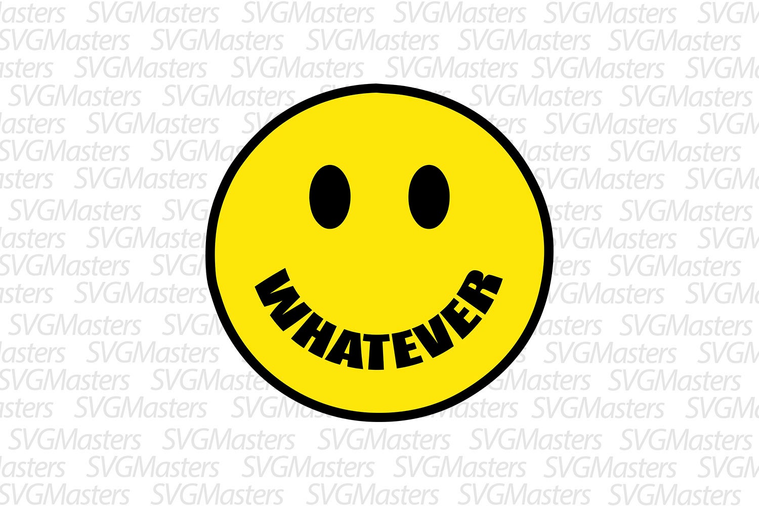 Whatever funny smiley face vector svg digital clipart | Etsy