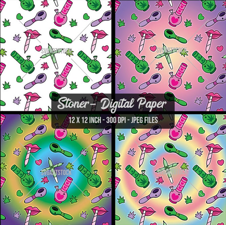 Stoner Digital Paper Set 420 Weed Background Pattern - Etsy