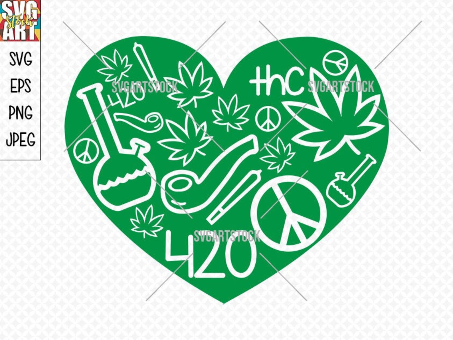 420 Weed Heart svg vector de cannabis imágenes | Etsy