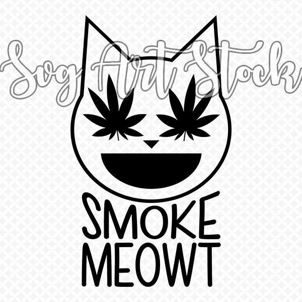 Funny Weed Cat Art - Etsy