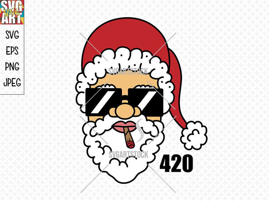 Stoned Santa SVG, 420 Weed Svg Design, Stoner Cricut Svg, Clipart ...