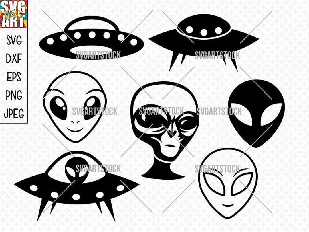 Alien Svg Bundle, Ufo Svg Designs, Extra-terrestrial Svg, Alien Digital ...